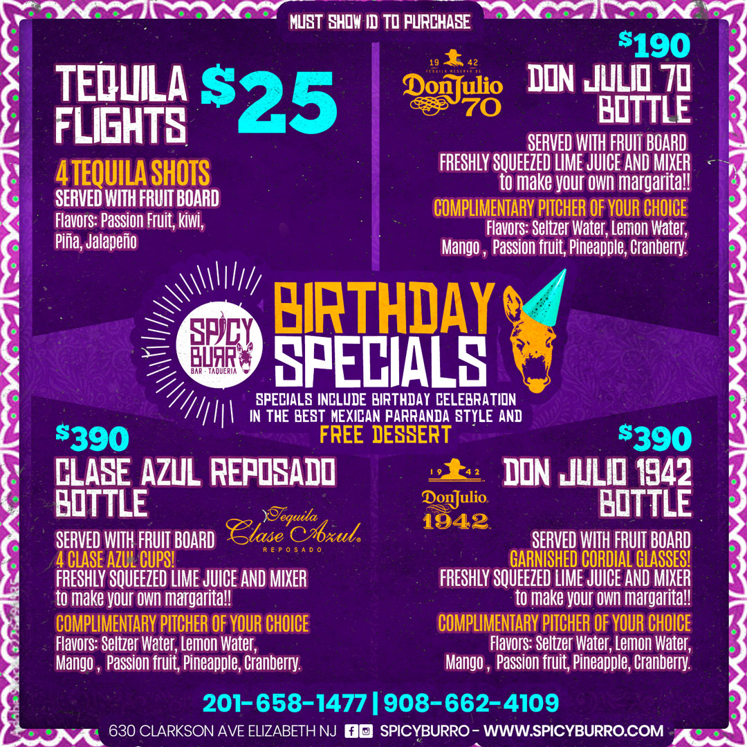 menu - Spicy Burro - Taqueria + Bar